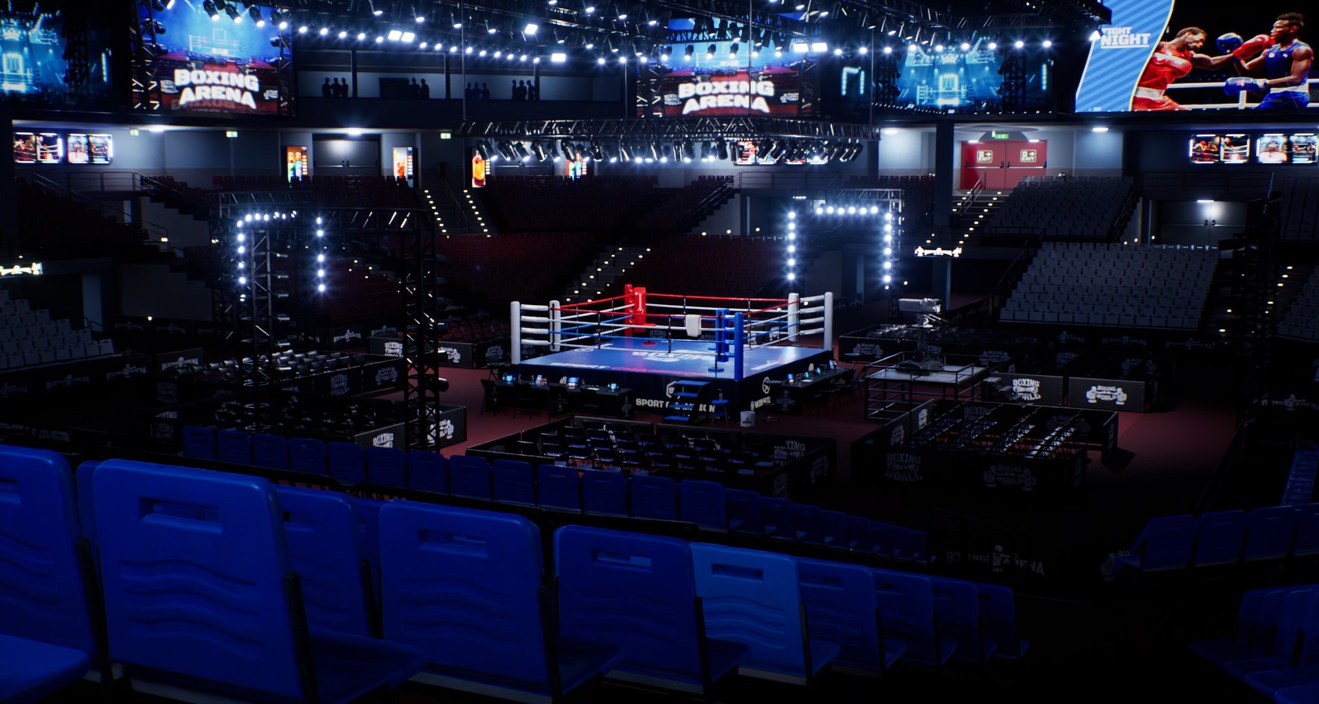 BOXING ARENA STADIUM Game Ready Complete Asset Pack 3D model ...