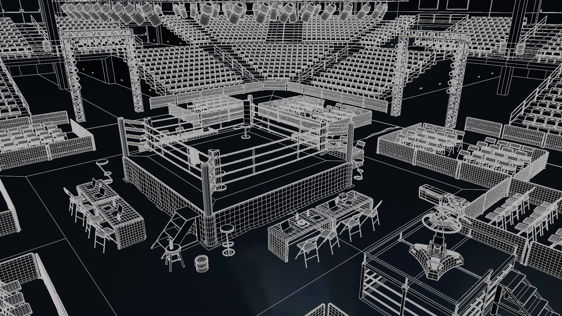 BOXING ARENA STADIUM Game Ready Complete Asset Pack 3D model ...
