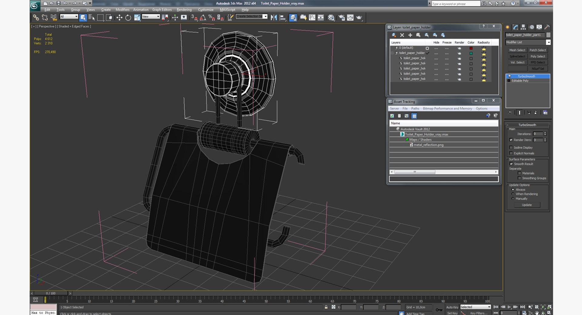 Toilet paper holder 3D model - TurboSquid 1214123