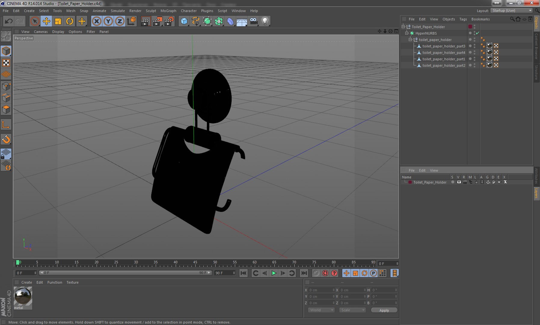 Toilet paper holder 3D model - TurboSquid 1214123