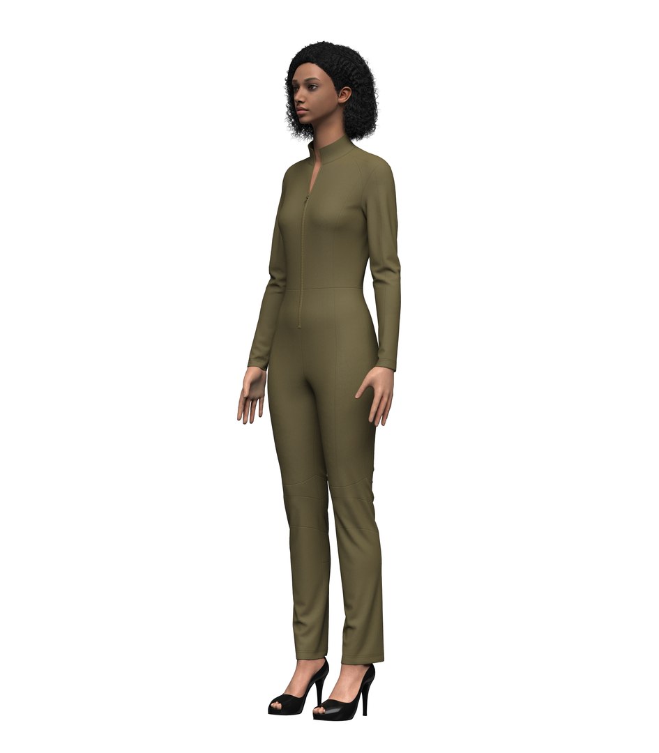 3D Female Sci-Fi Jumpsuit - TurboSquid 2396168