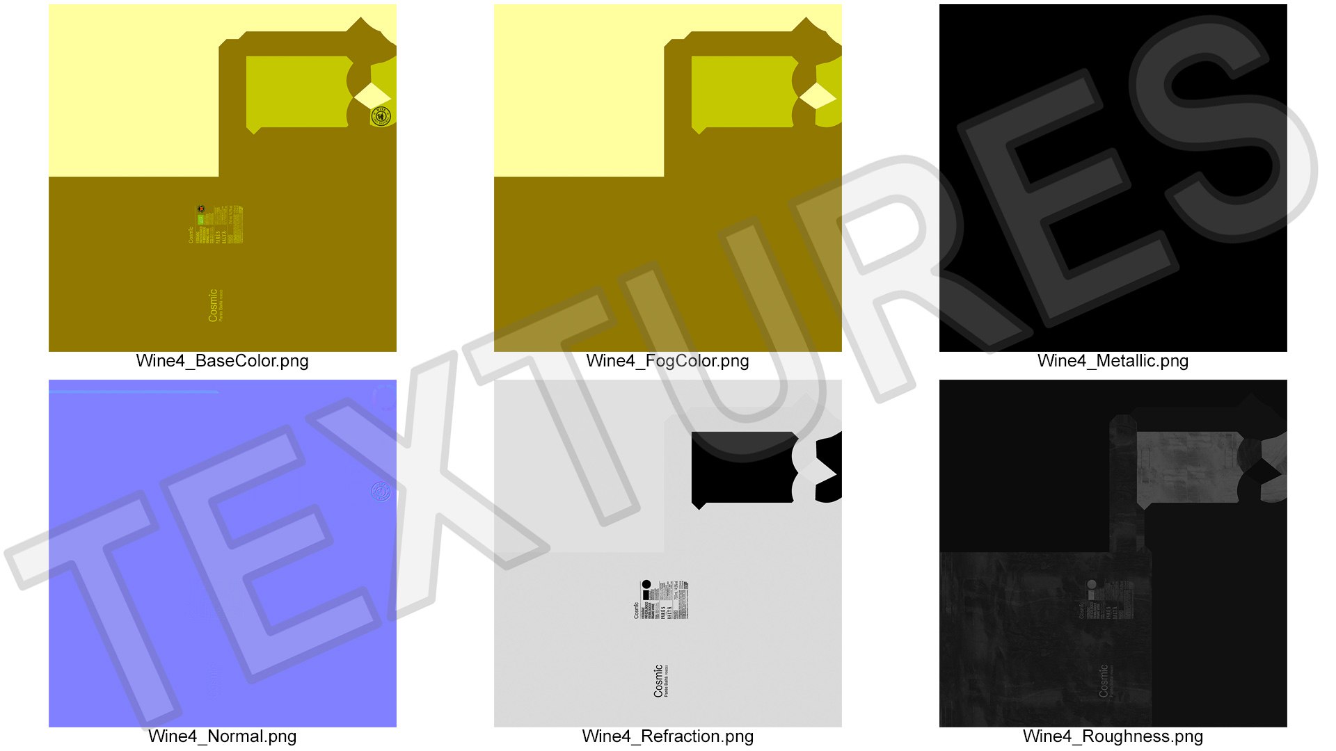 Cosmic Pares Balta Wine Bottle 3D - TurboSquid 2314020