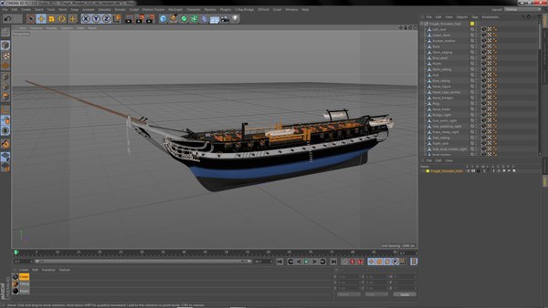 Fregat Wooden Hull 3D model - TurboSquid 1845837