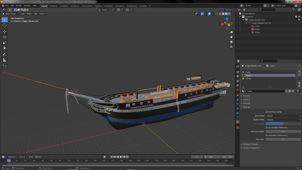 Fregat Wooden Hull 3D model - TurboSquid 1845837