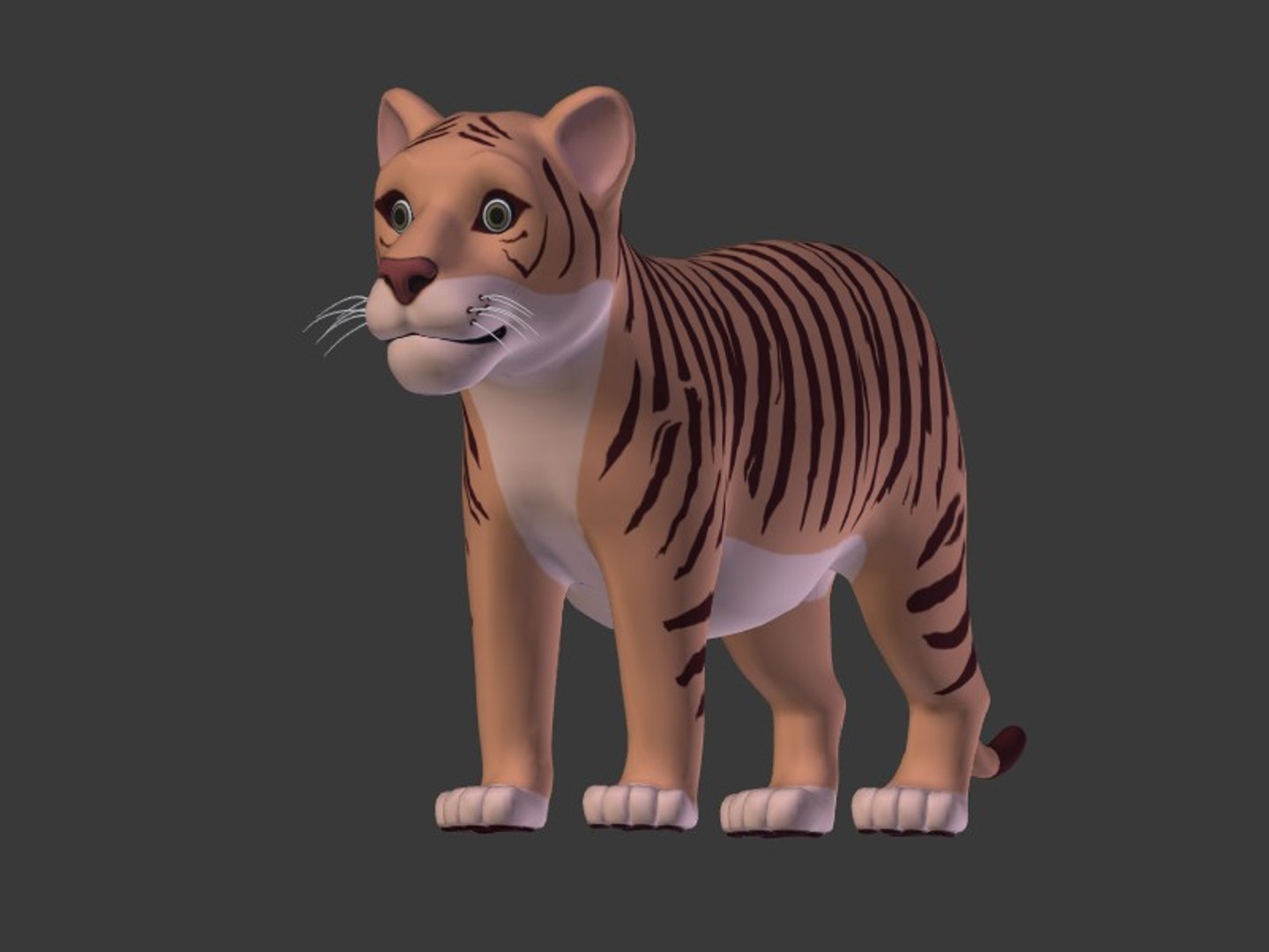 Cartoon Tiger Cub Model - TurboSquid 1651086
