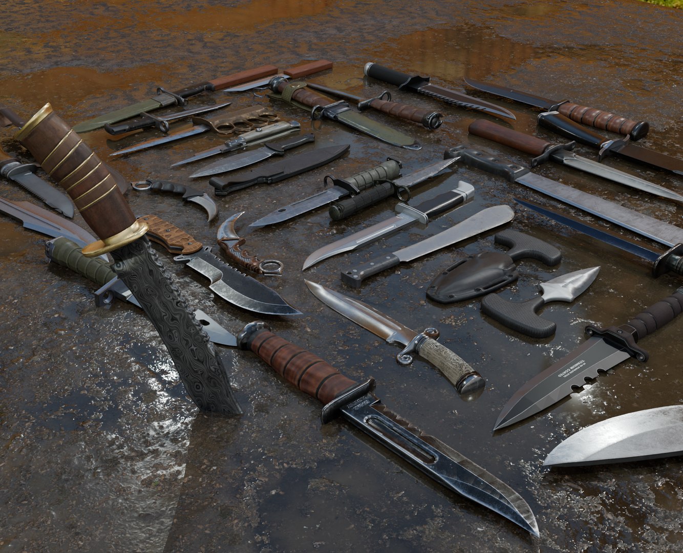 3D 30 Realistic Knives Pack PBR 4k - TurboSquid 2401896