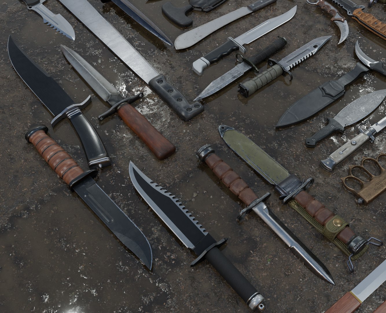 3D 30 Realistic Knives Pack PBR 4k - TurboSquid 2401896