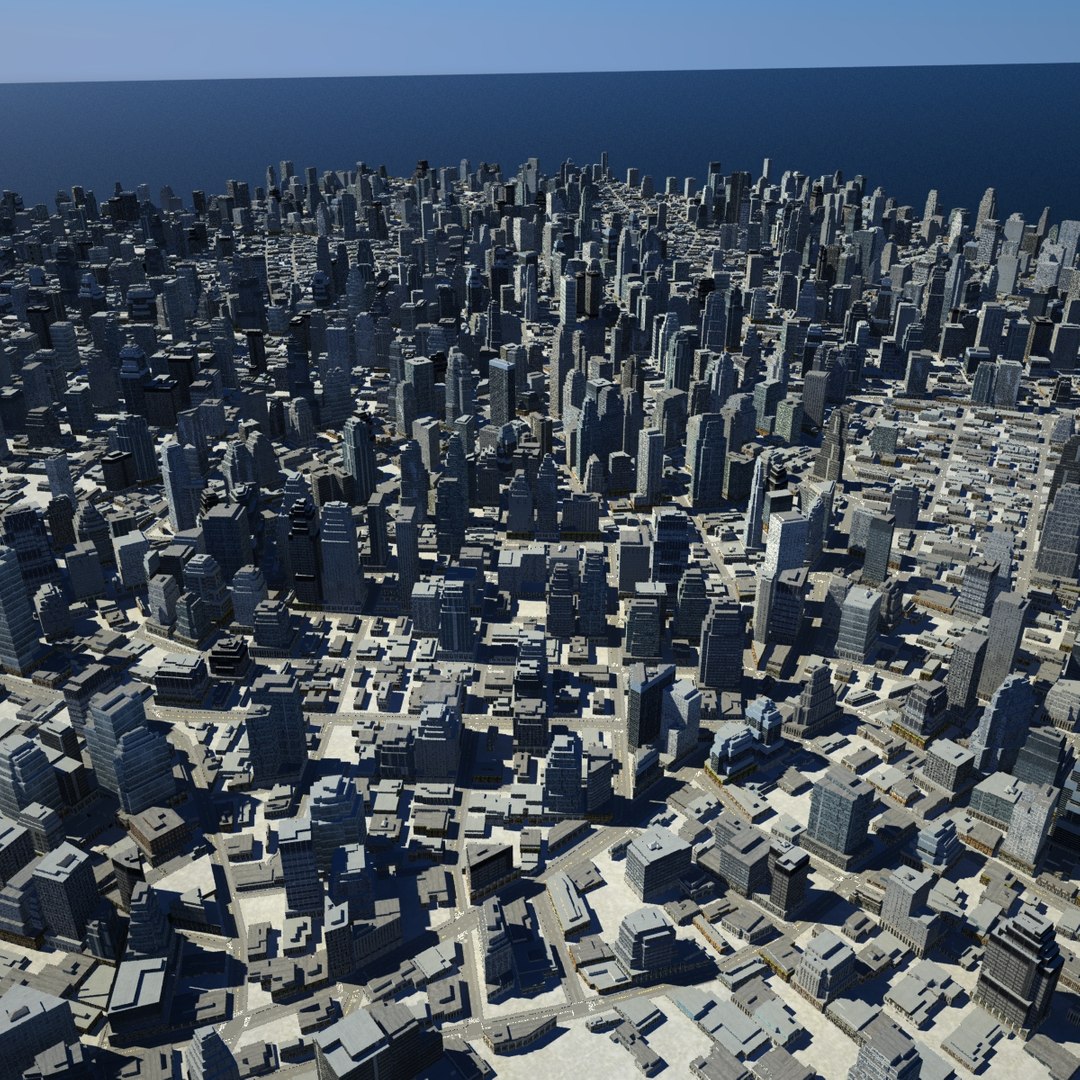 cityscape scene highrise 3d model