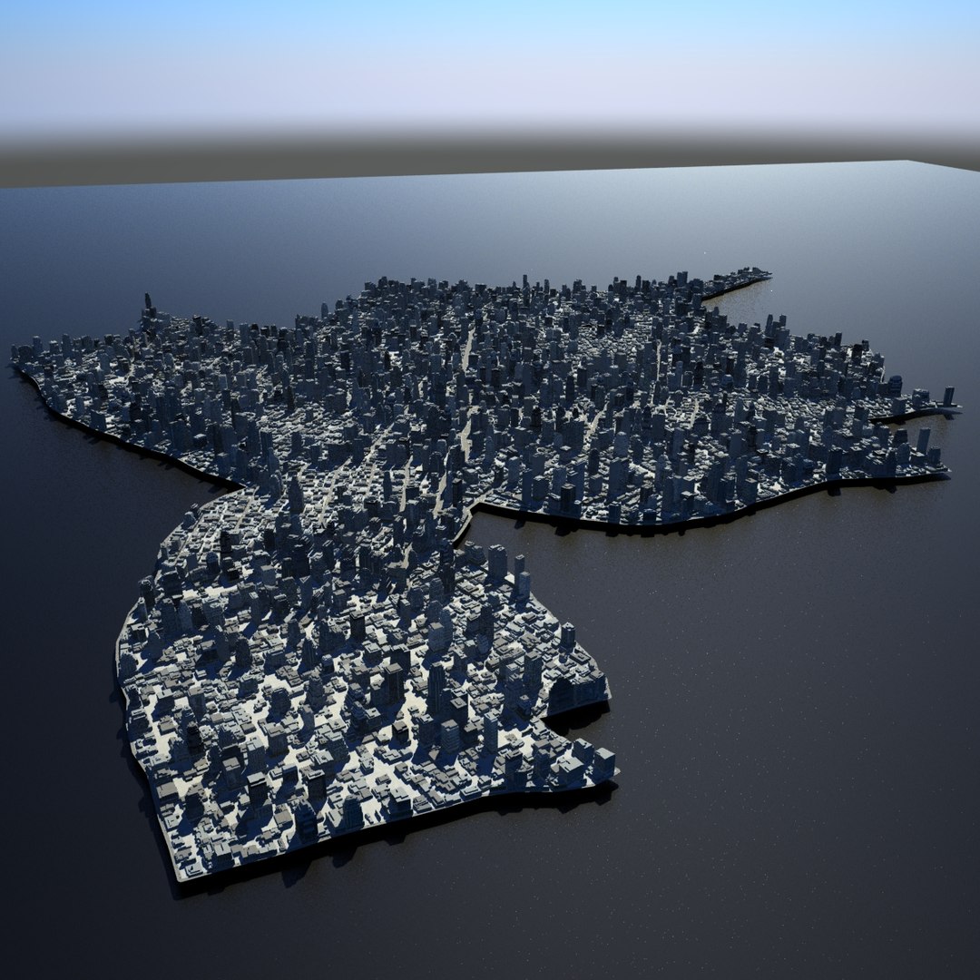 cityscape scene highrise 3d model