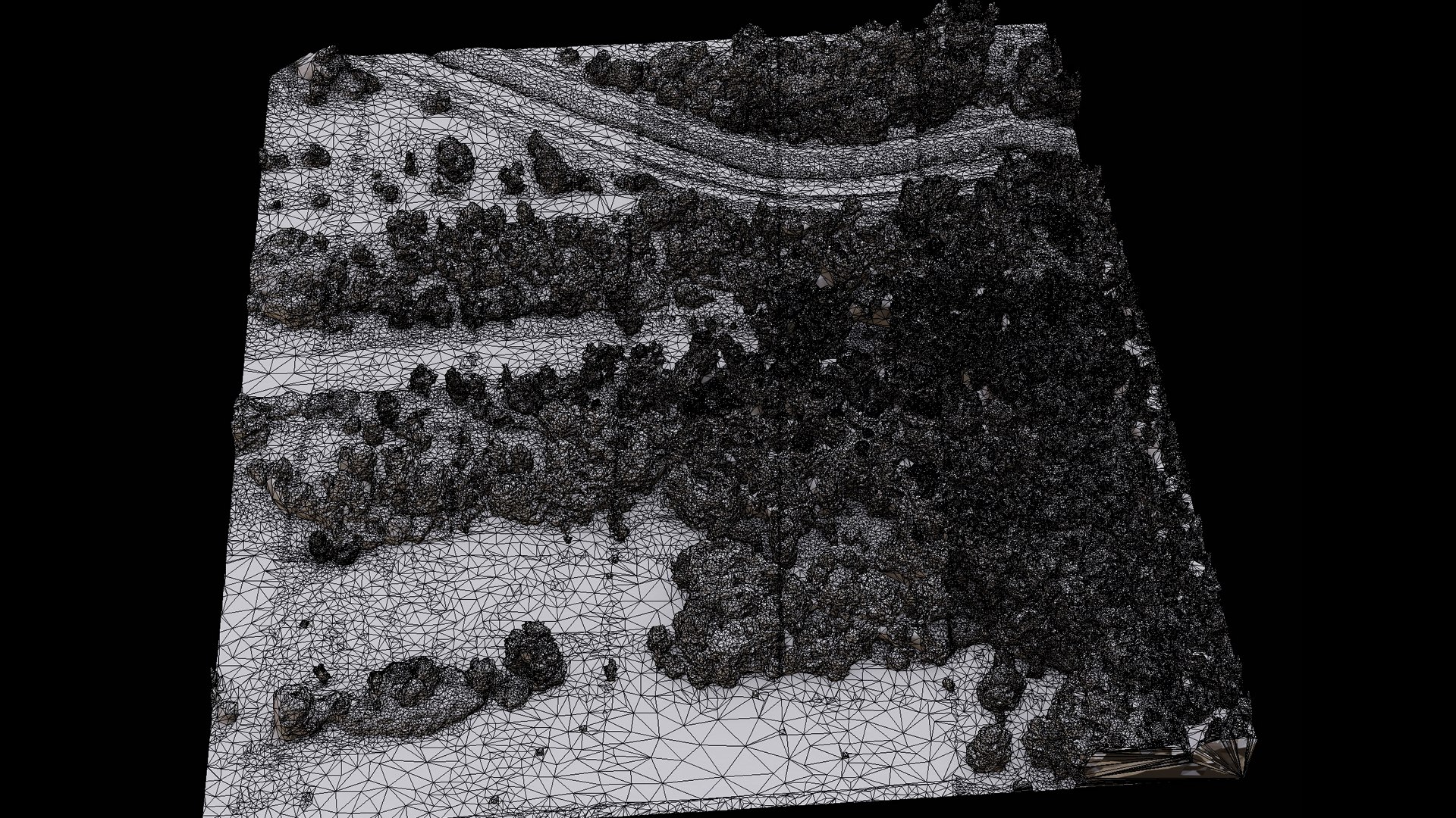 Trees Terrain Forest Fields Landscape Dronescan Part2 3D Model ...