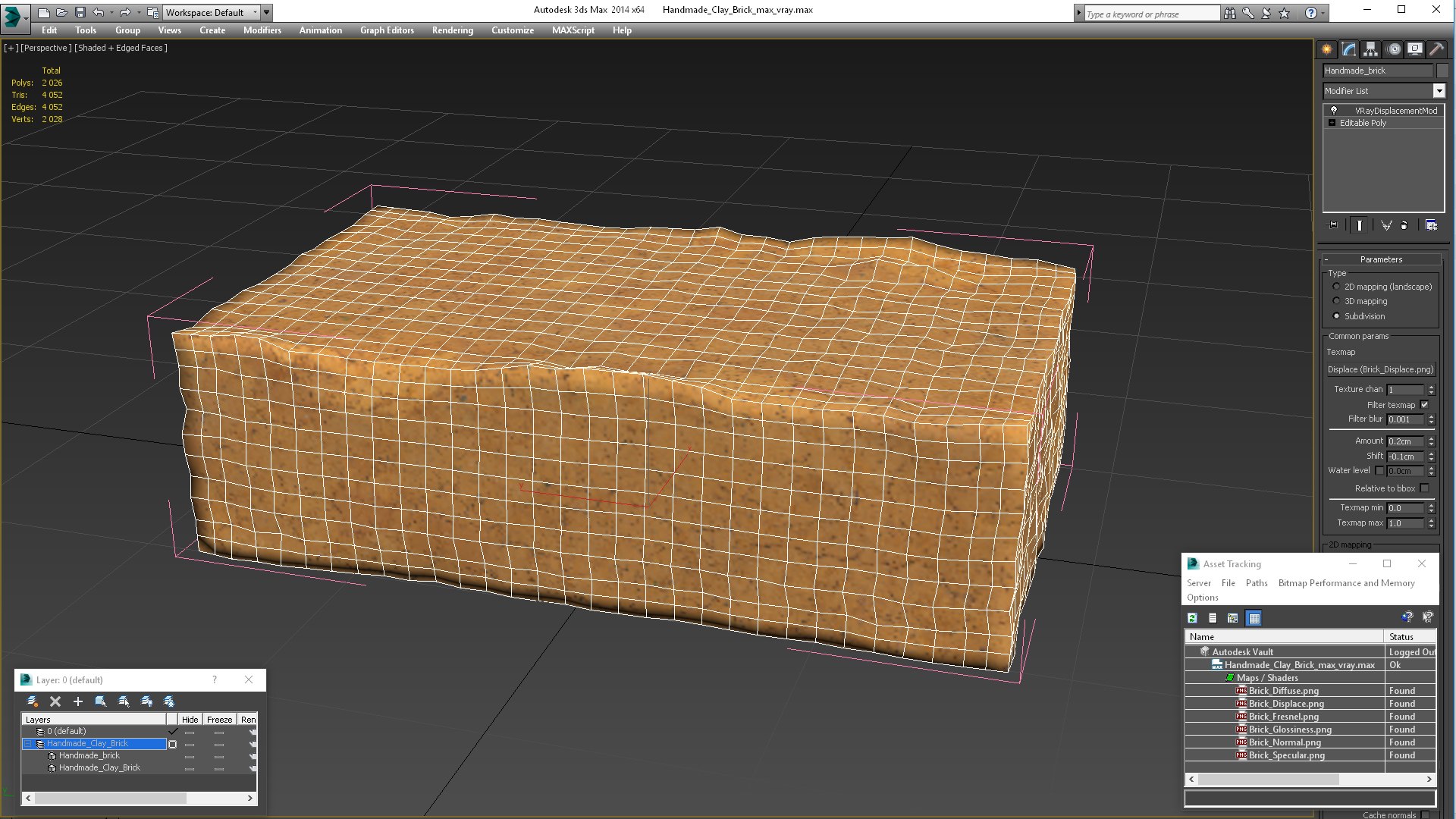 3D Model Handmade Clay Brick - TurboSquid 2109453