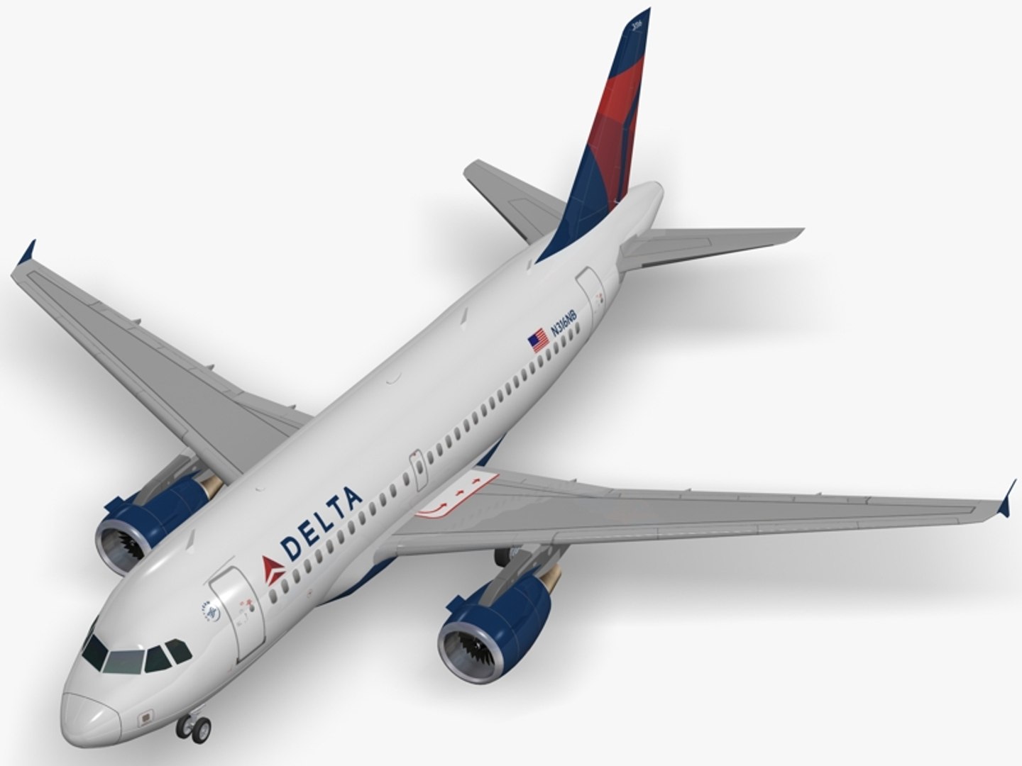 3d Model Airbus Delta Air Lines