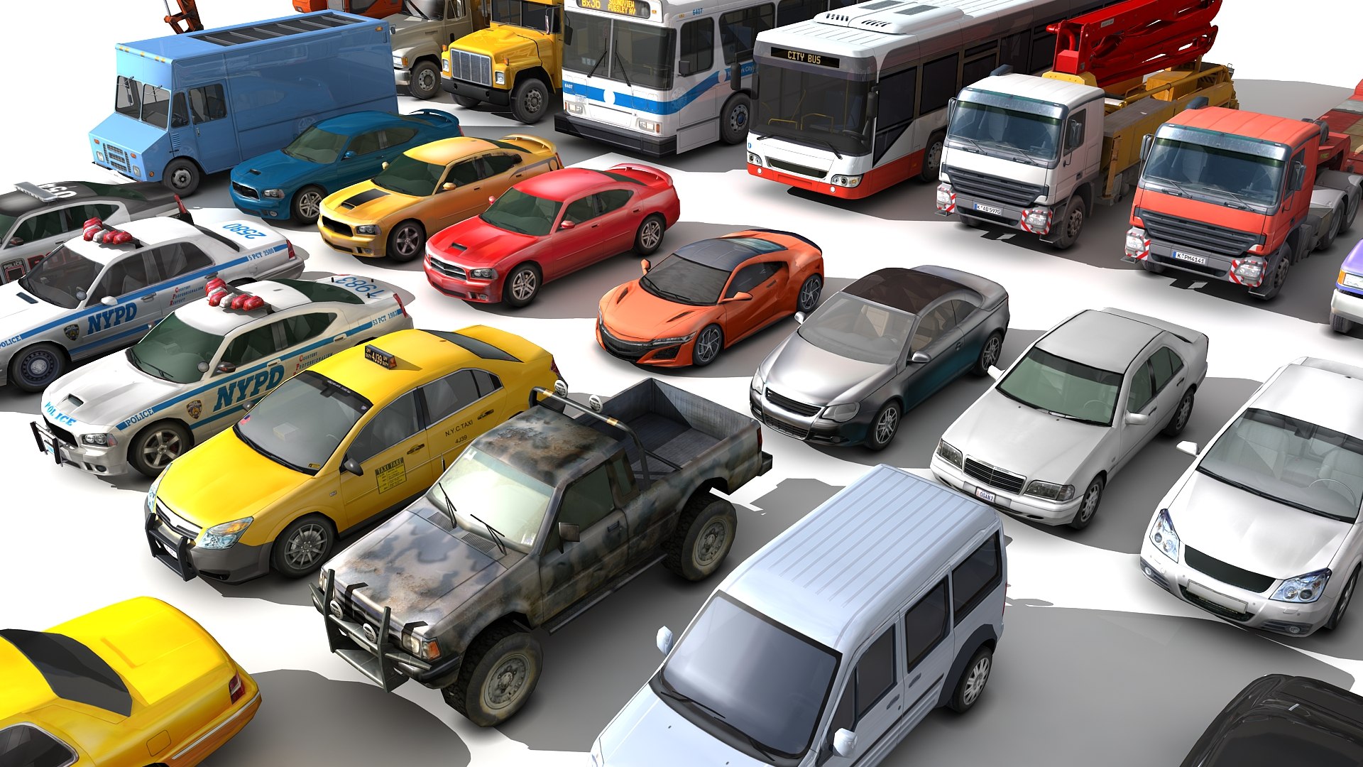 3D 73 Generic Vehicles Pack - TurboSquid 2077688