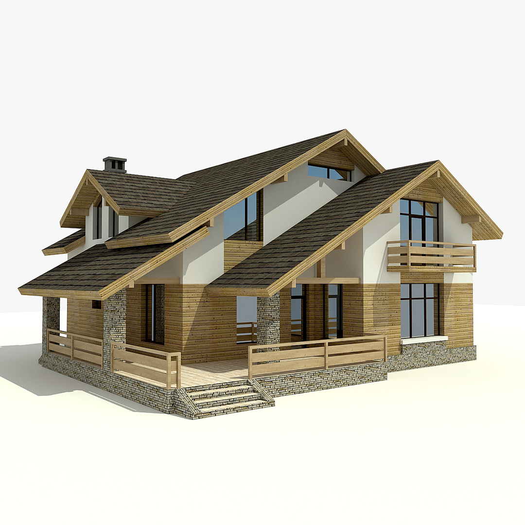 house village mountains 3d max