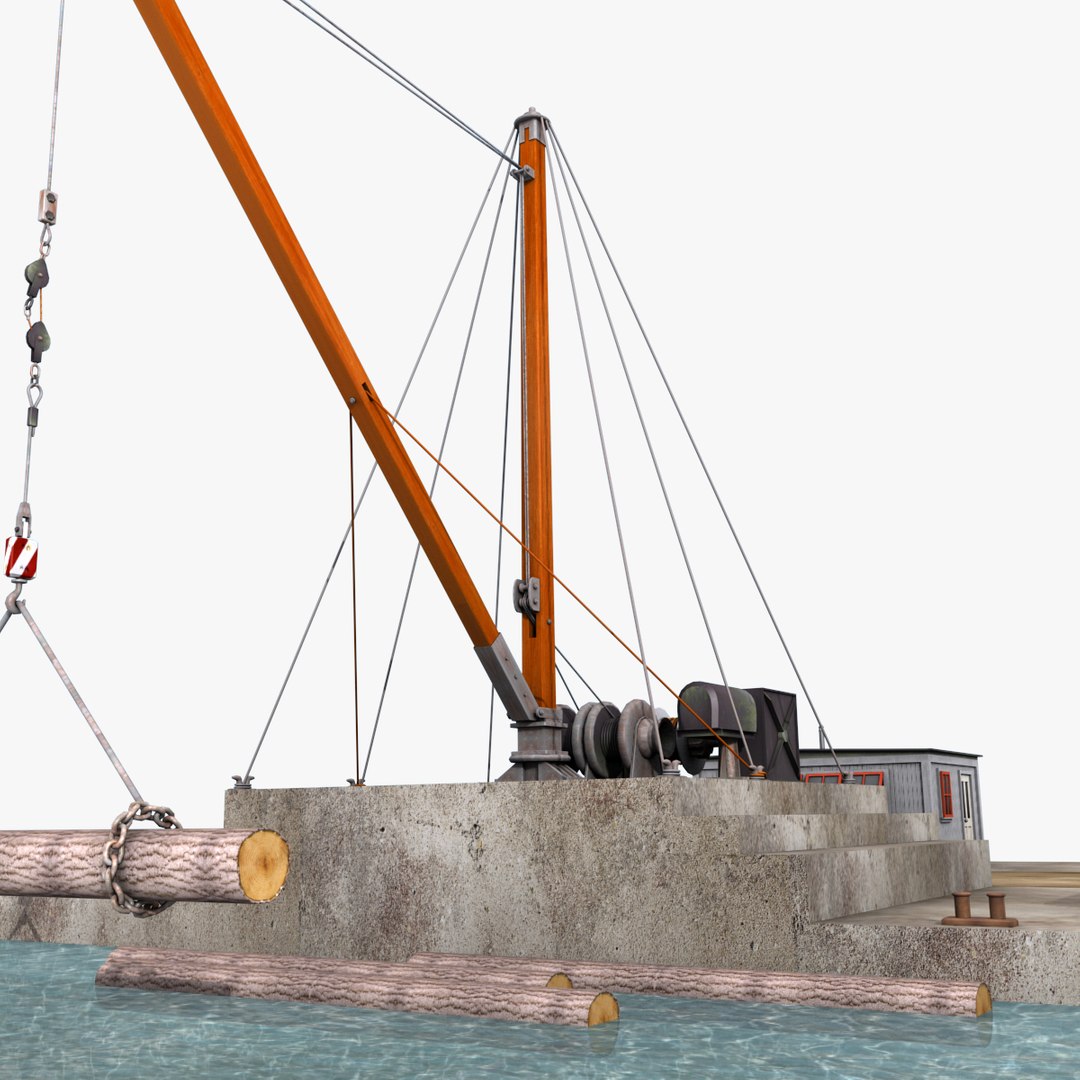 Old Harbor Wooden Crane Max