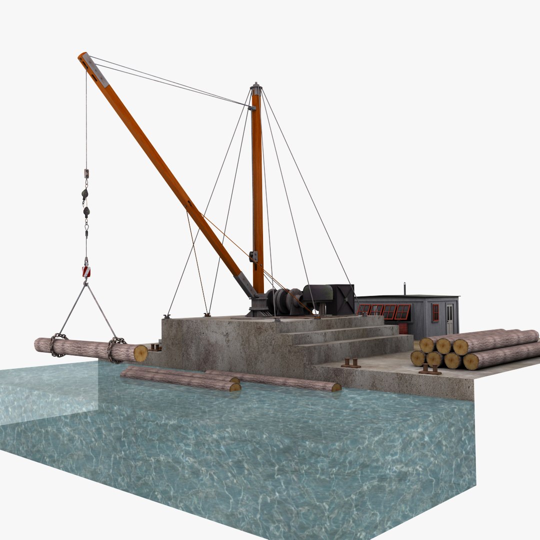 Old Harbor Wooden Crane Max