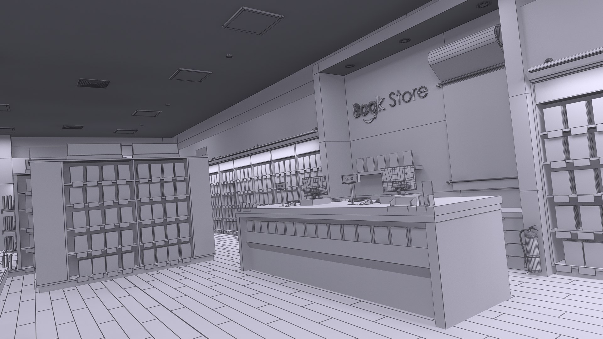 Book store model - TurboSquid 1348321