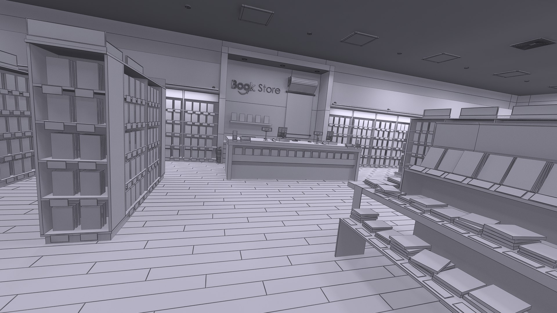 Book store model - TurboSquid 1348321