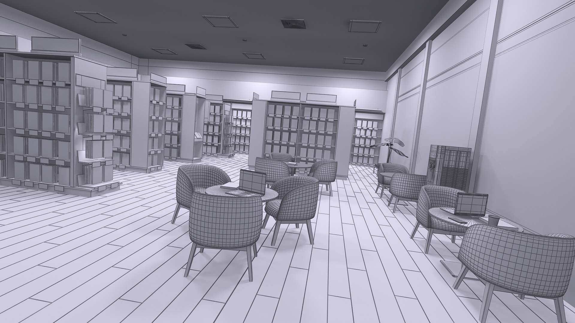 Book store model - TurboSquid 1348321