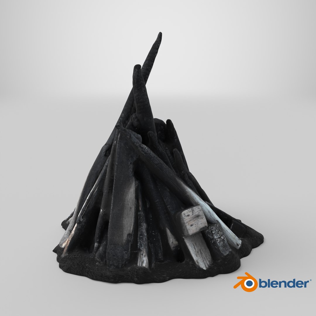 3D Realistic Burnt-Out Campfire 3D Model Game-Ready Photoreal Model ...