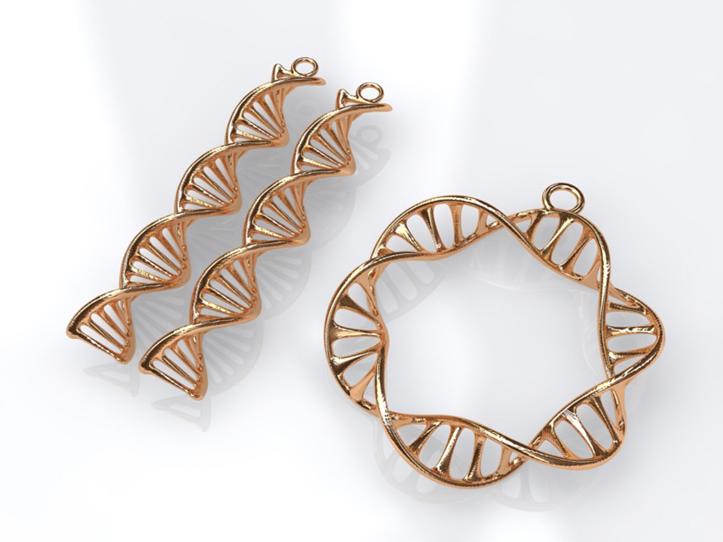 3d model dna double jewelry set