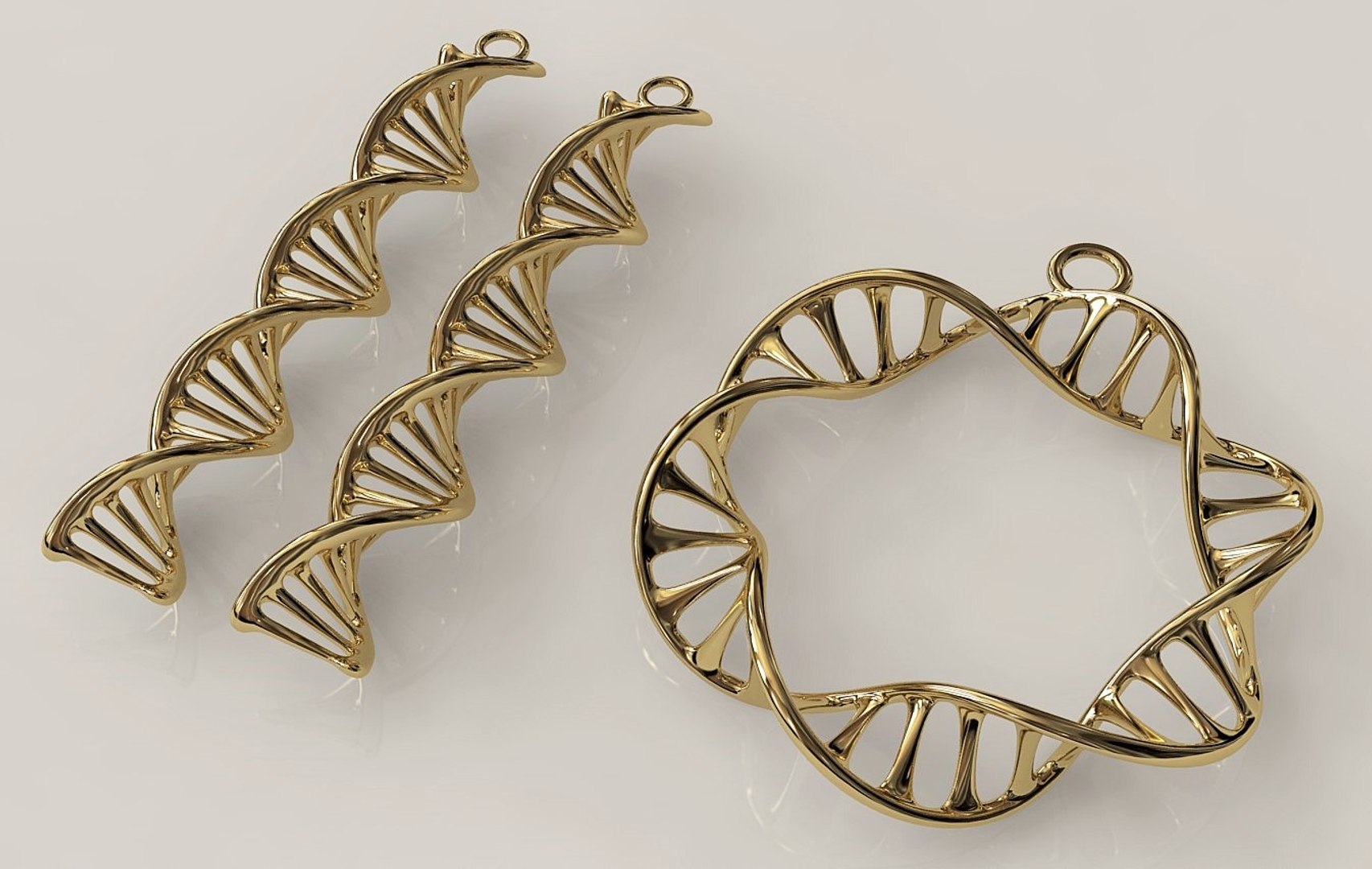 3d model dna double jewelry set