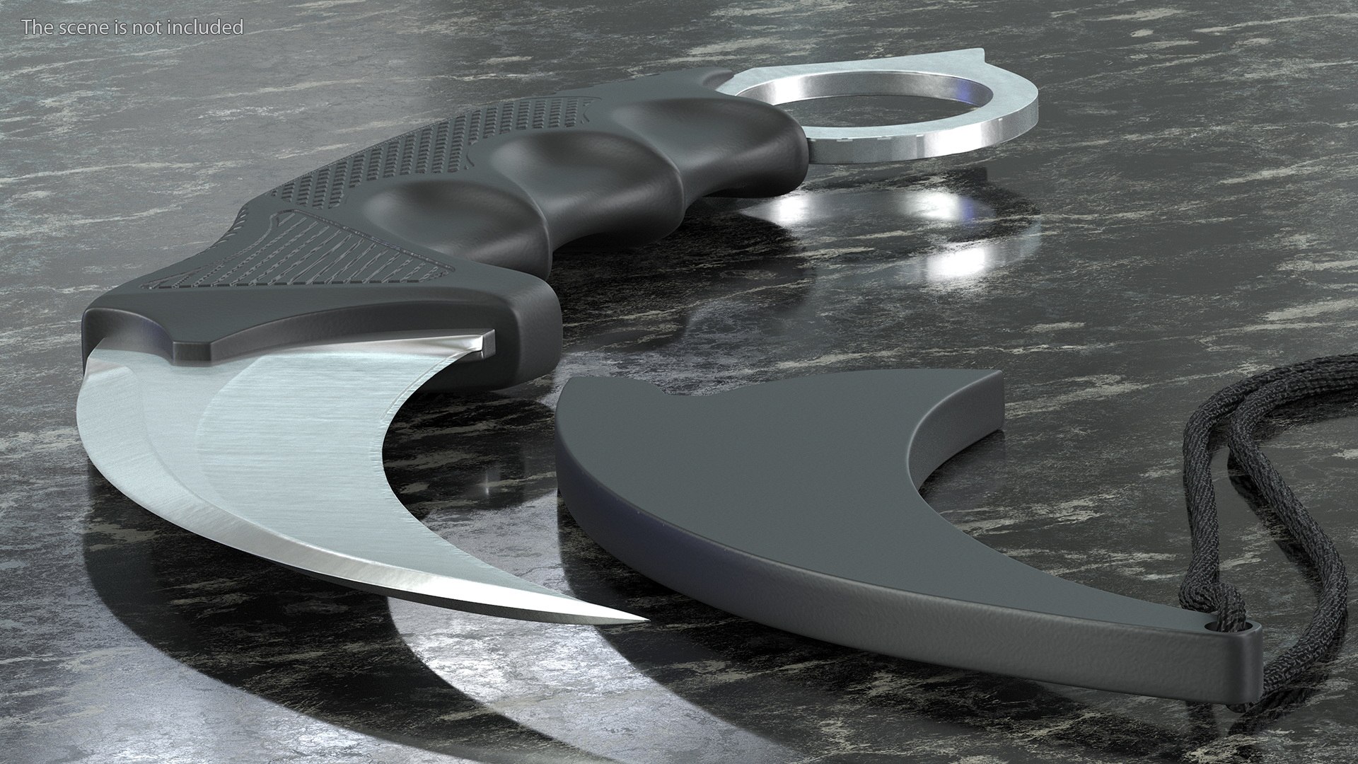 3D Tactical Karambit Knife Steel in Sheath - TurboSquid 2063818