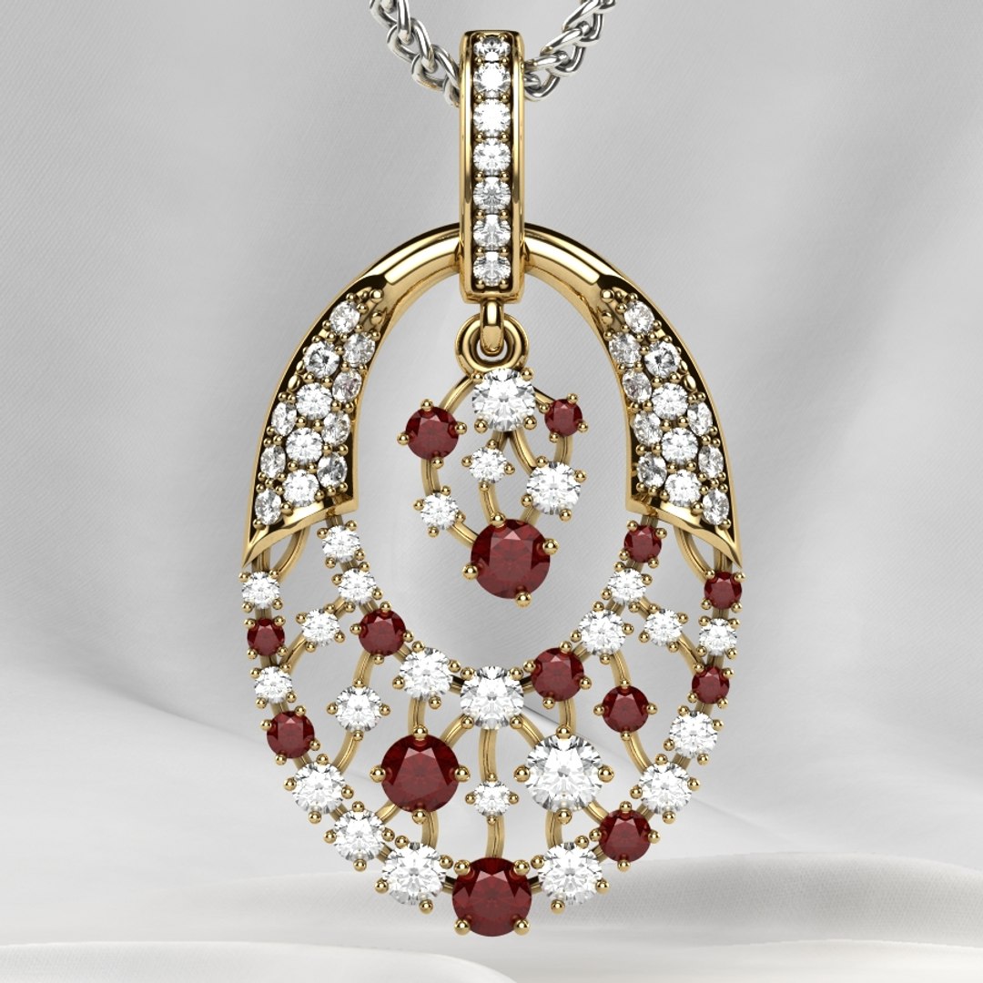 Beautiful Gold Pendant 3D model - TurboSquid 1778555