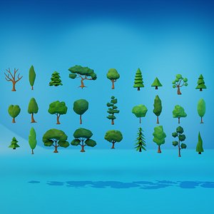 3D 165 Low Poly Tree Asset Pack Model - TurboSquid 1817743