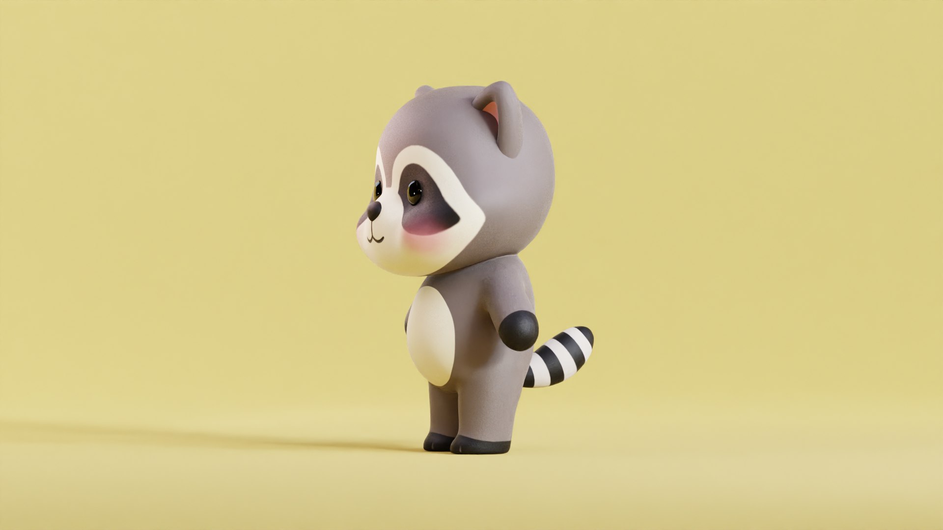 Cartoon Raccoon Character Chibi Kawaii Low-poly 3D Model 3D ...