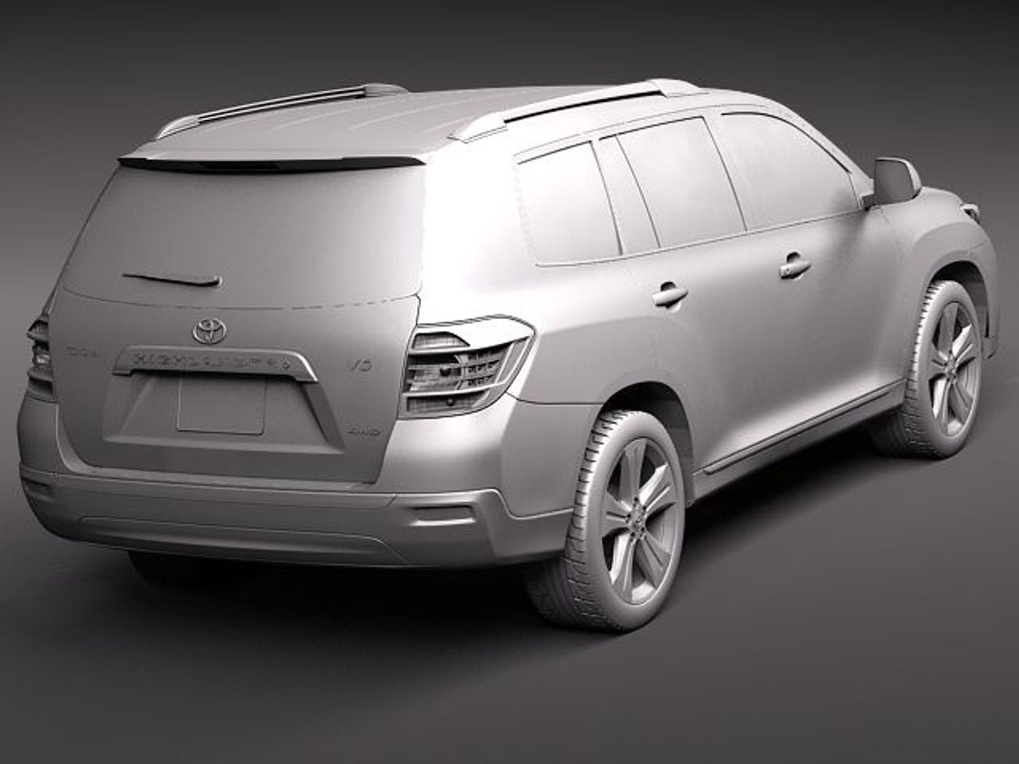 3d Toyota Highlander 2011 Suv Model
