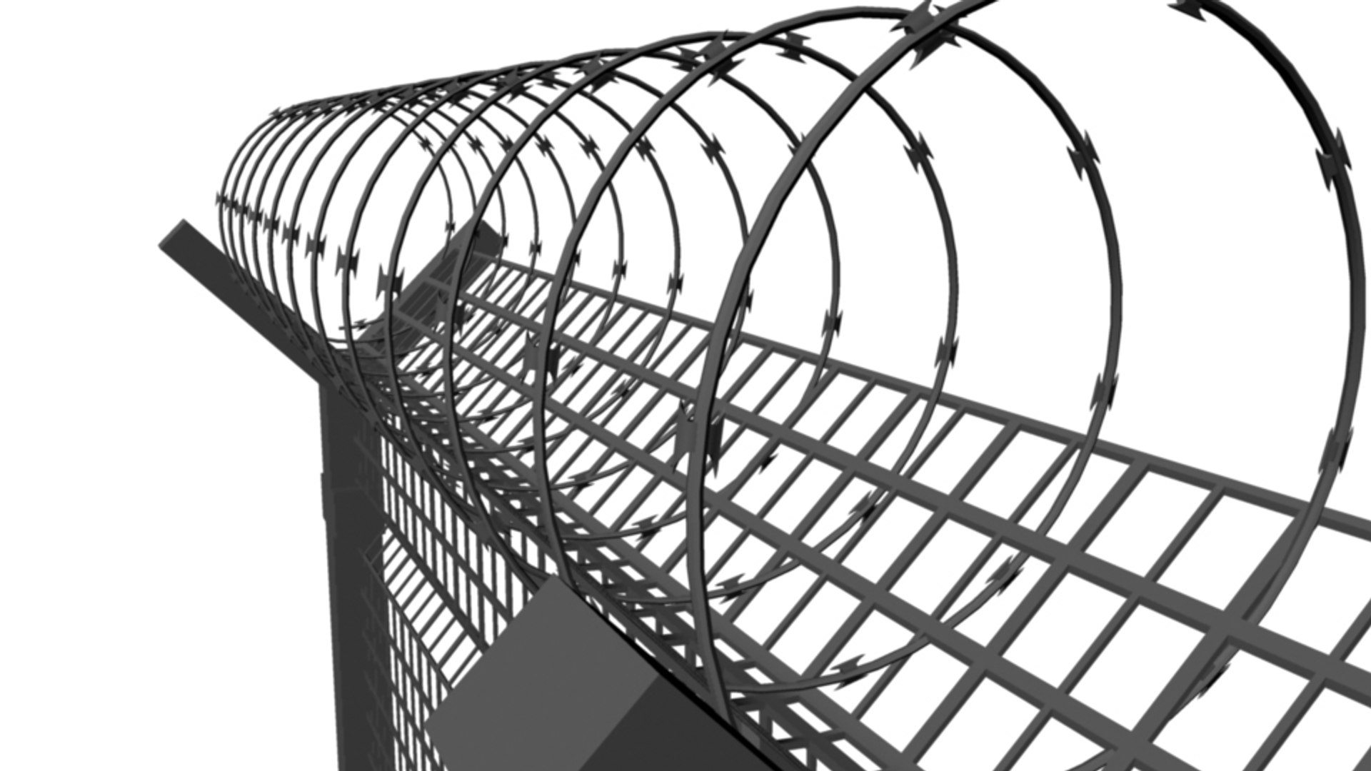 prison fence 3d obj