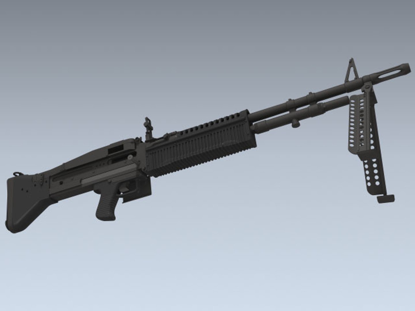 3d model army m60 machine gun