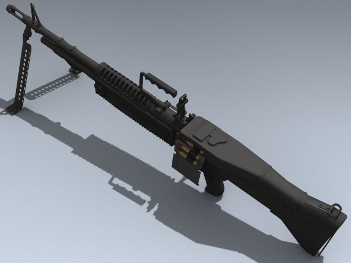 3d model army m60 machine gun