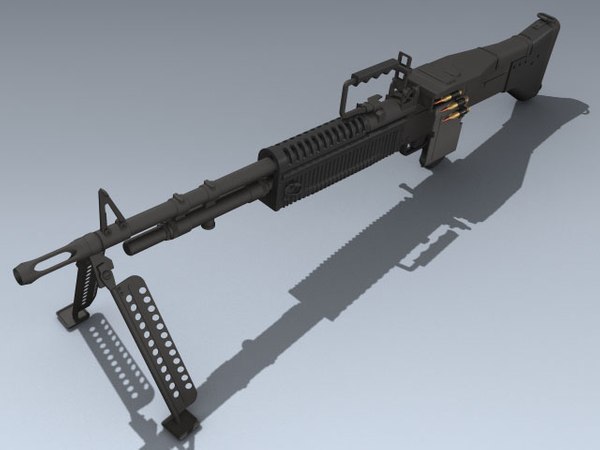 3d model army m60 machine gun
