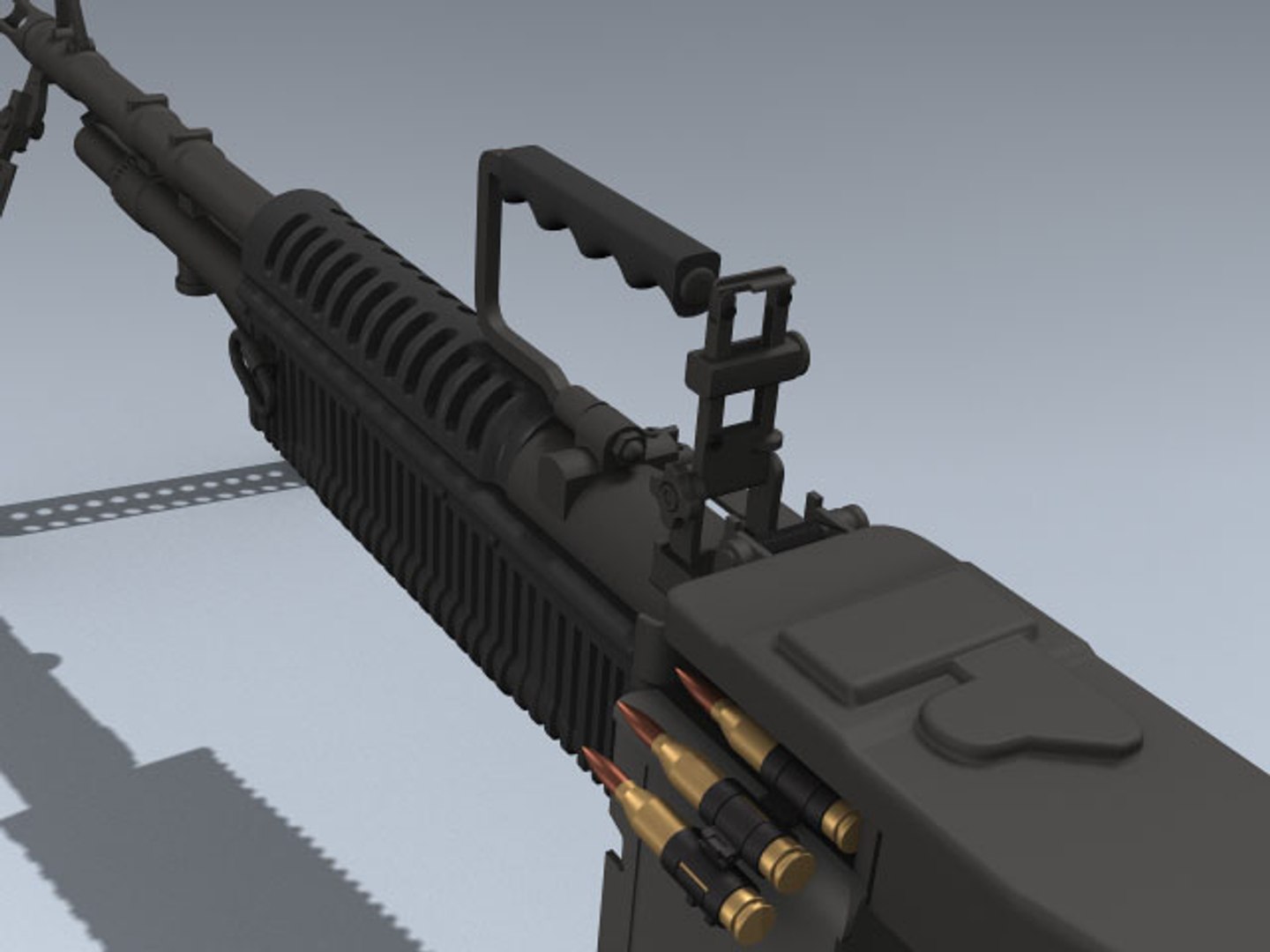 3d model army m60 machine gun