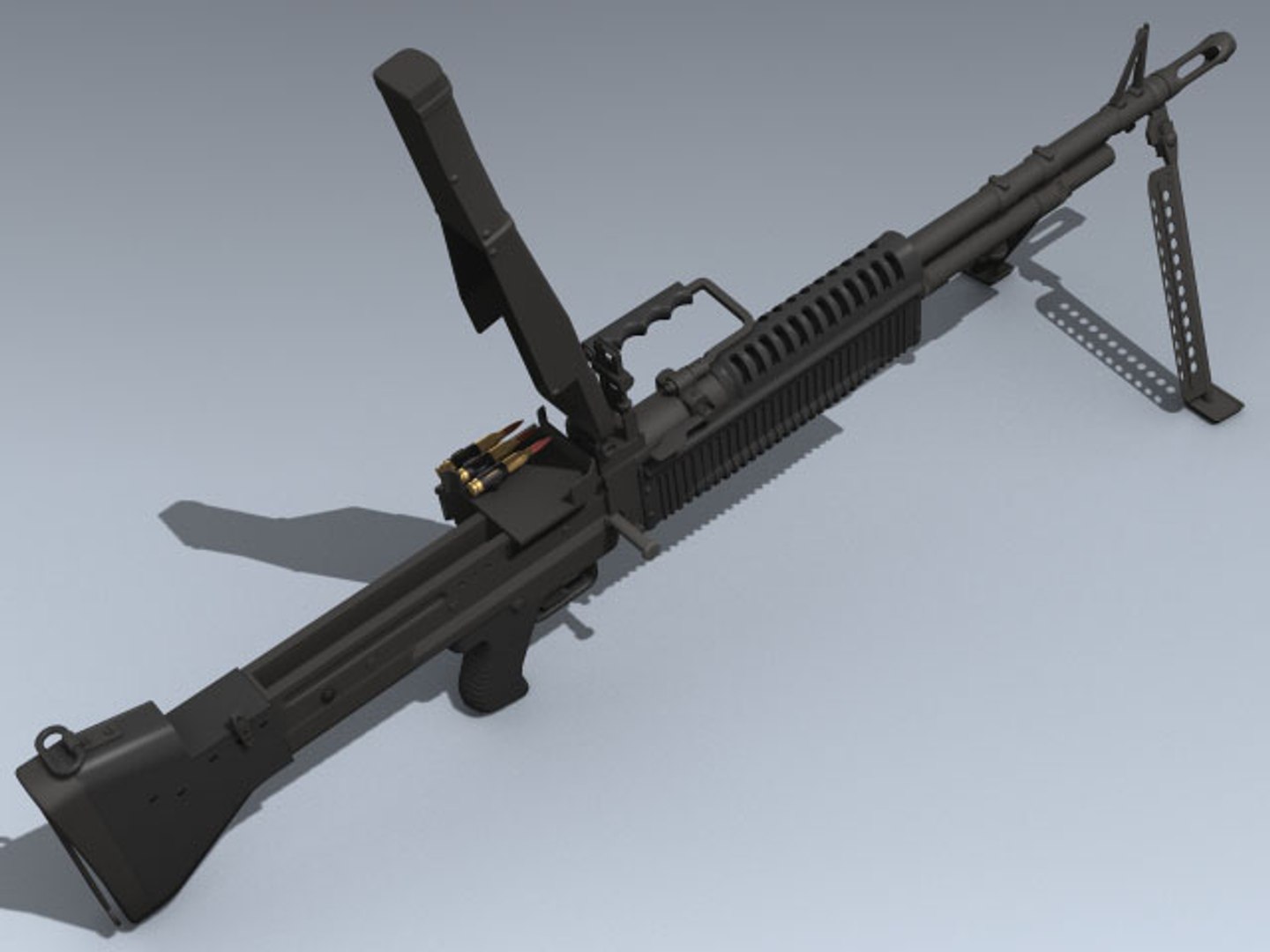 3d model army m60 machine gun