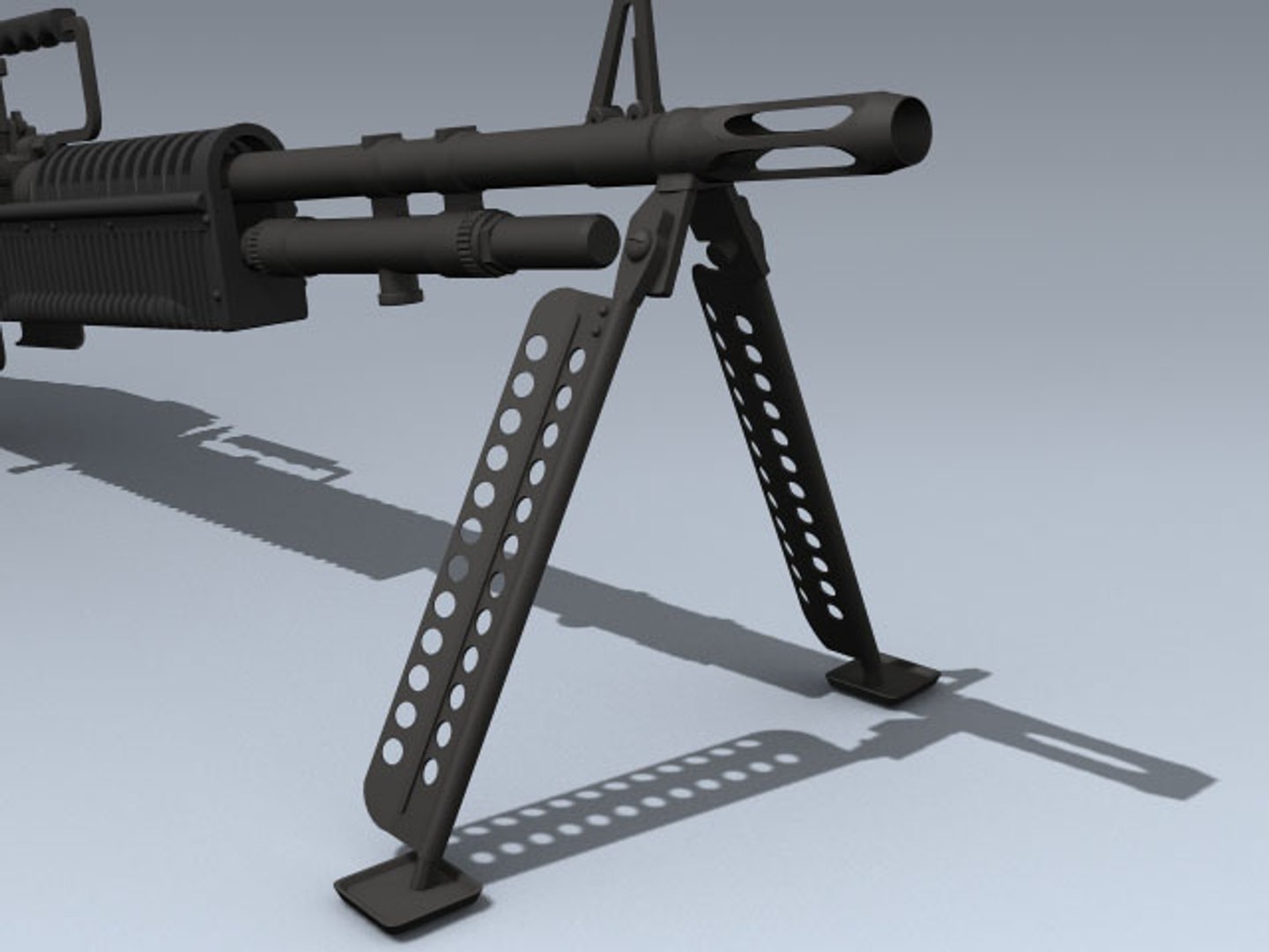 3d model army m60 machine gun