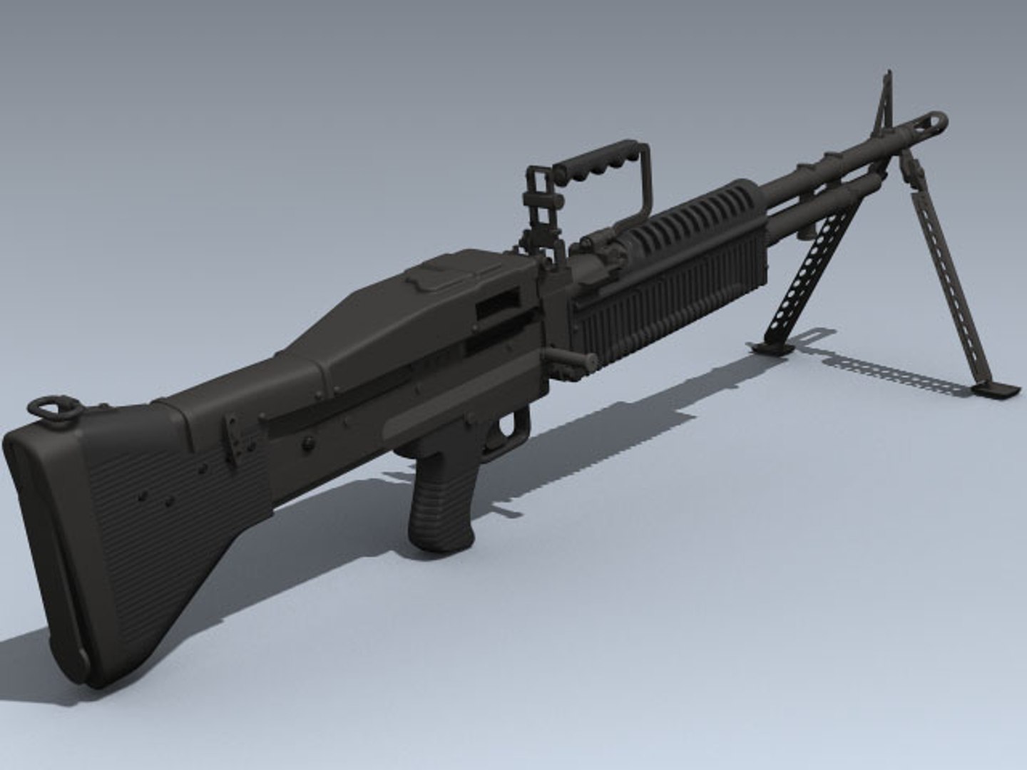 3d model army m60 machine gun