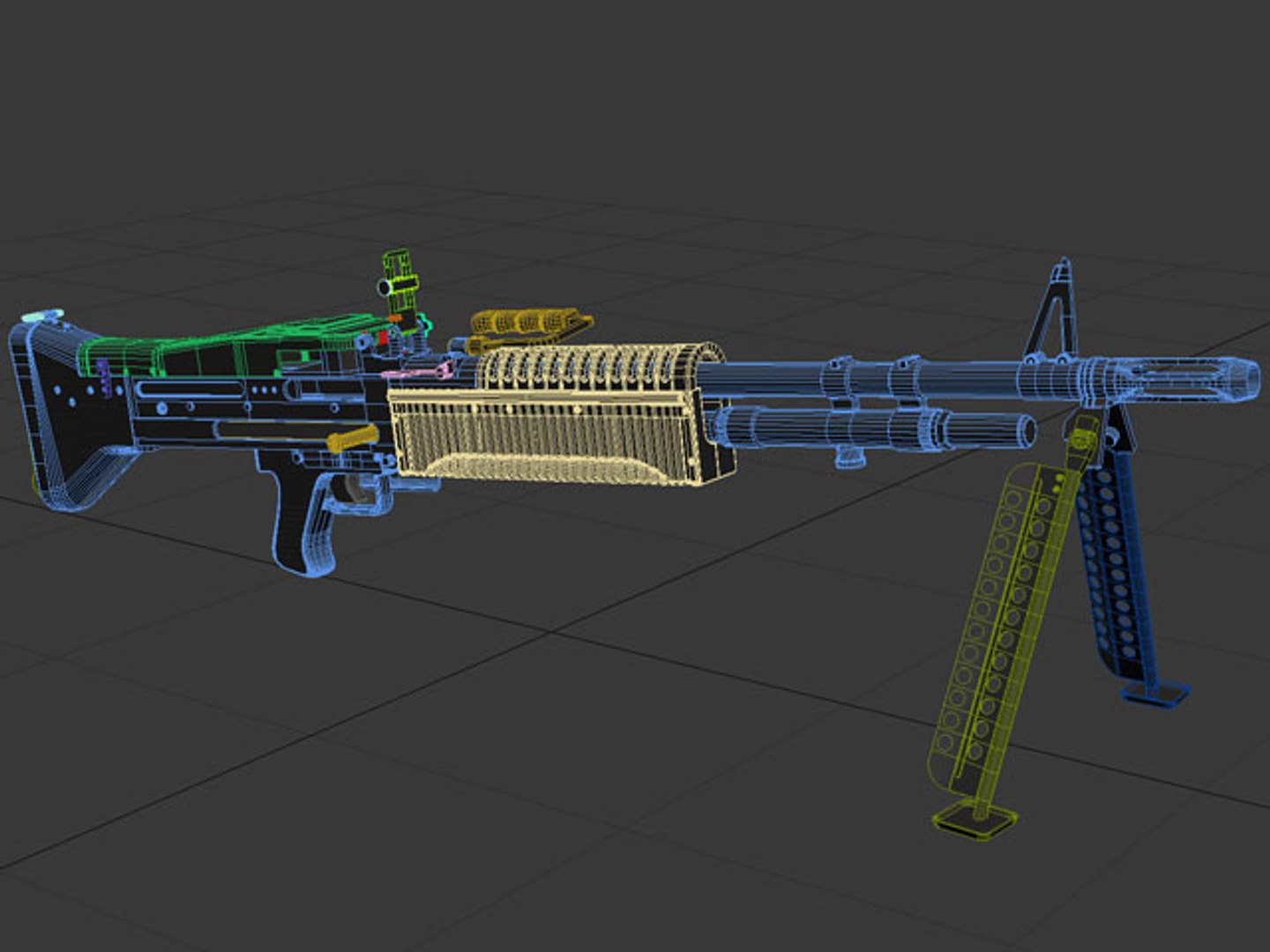 3d model army m60 machine gun