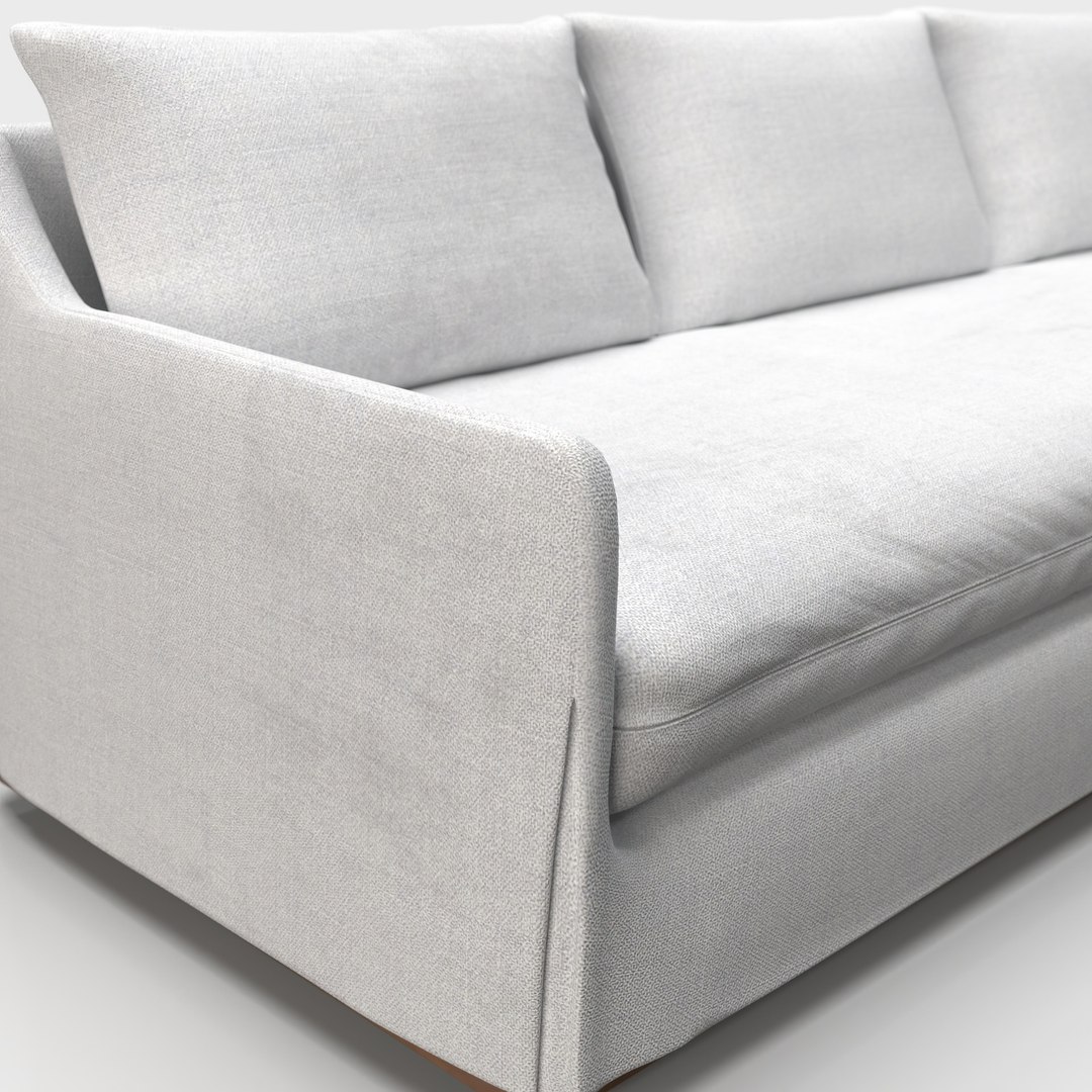 Skirted Track Arm 3 Seatter Sofa PBR 3D Model - TurboSquid 2236760