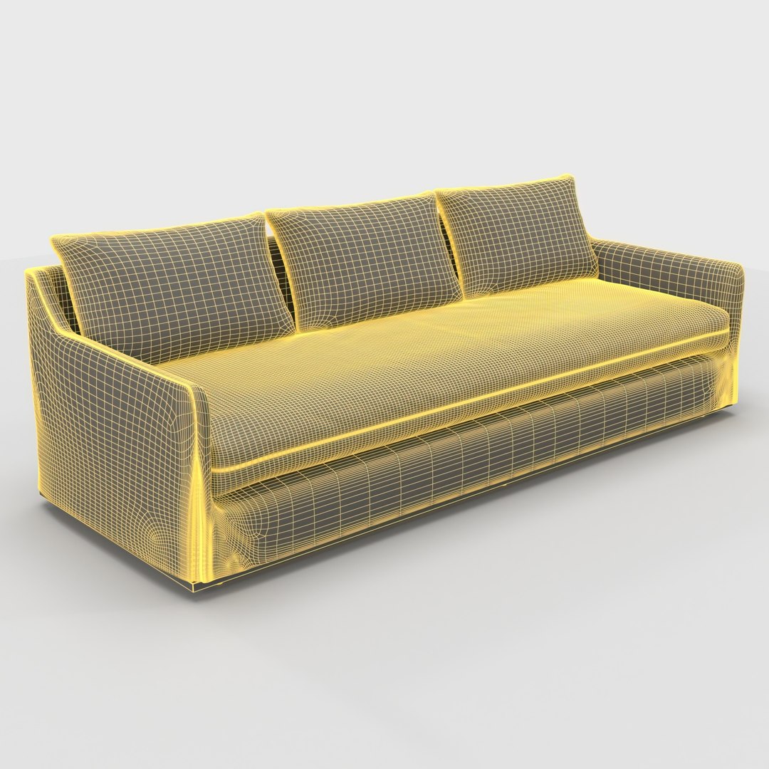 Skirted Track Arm 3 Seatter Sofa PBR 3D Model - TurboSquid 2236760