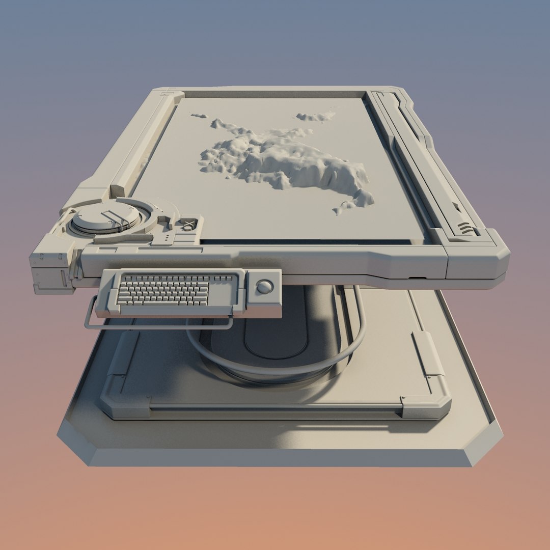 3d Model Futuristic Table 2