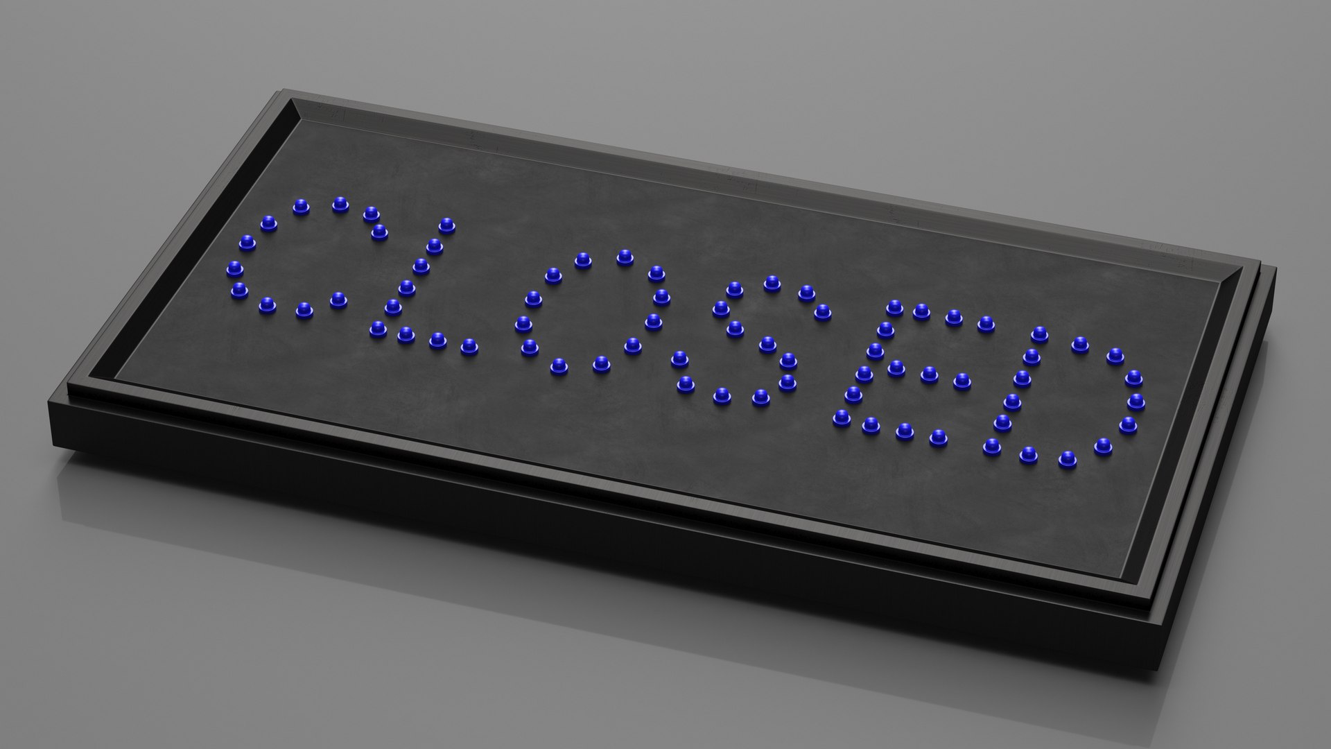 Classic Blue LED Sign Closed OFF 3D Model - TurboSquid 2104648