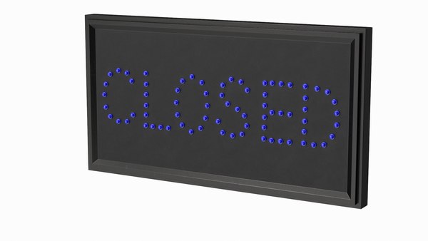 modelo 3d Letrero LED azul clásico cerrado APAGADO - TurboSquid 2104648