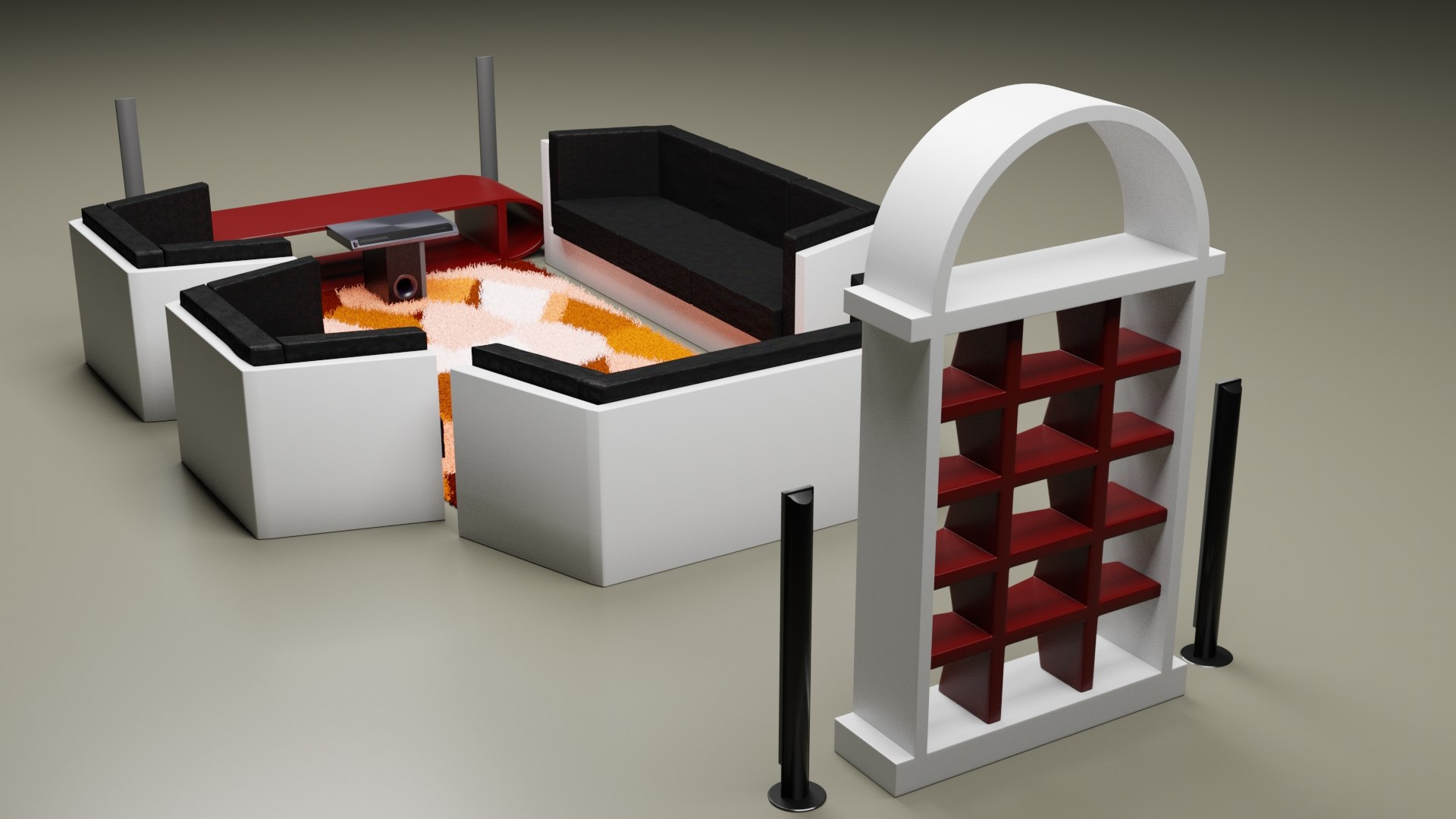 Living Room Assets 3D Model - TurboSquid 1471905