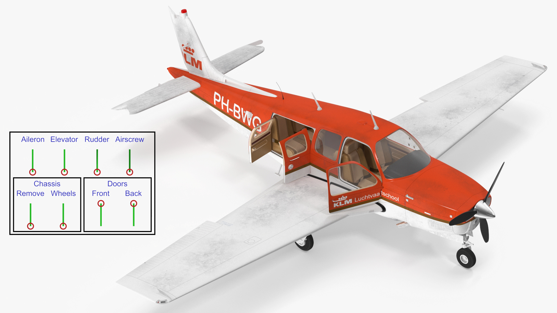 Light Aircraft Beechcraft Bonanza KLM Rigged 3D Model - TurboSquid 2224720