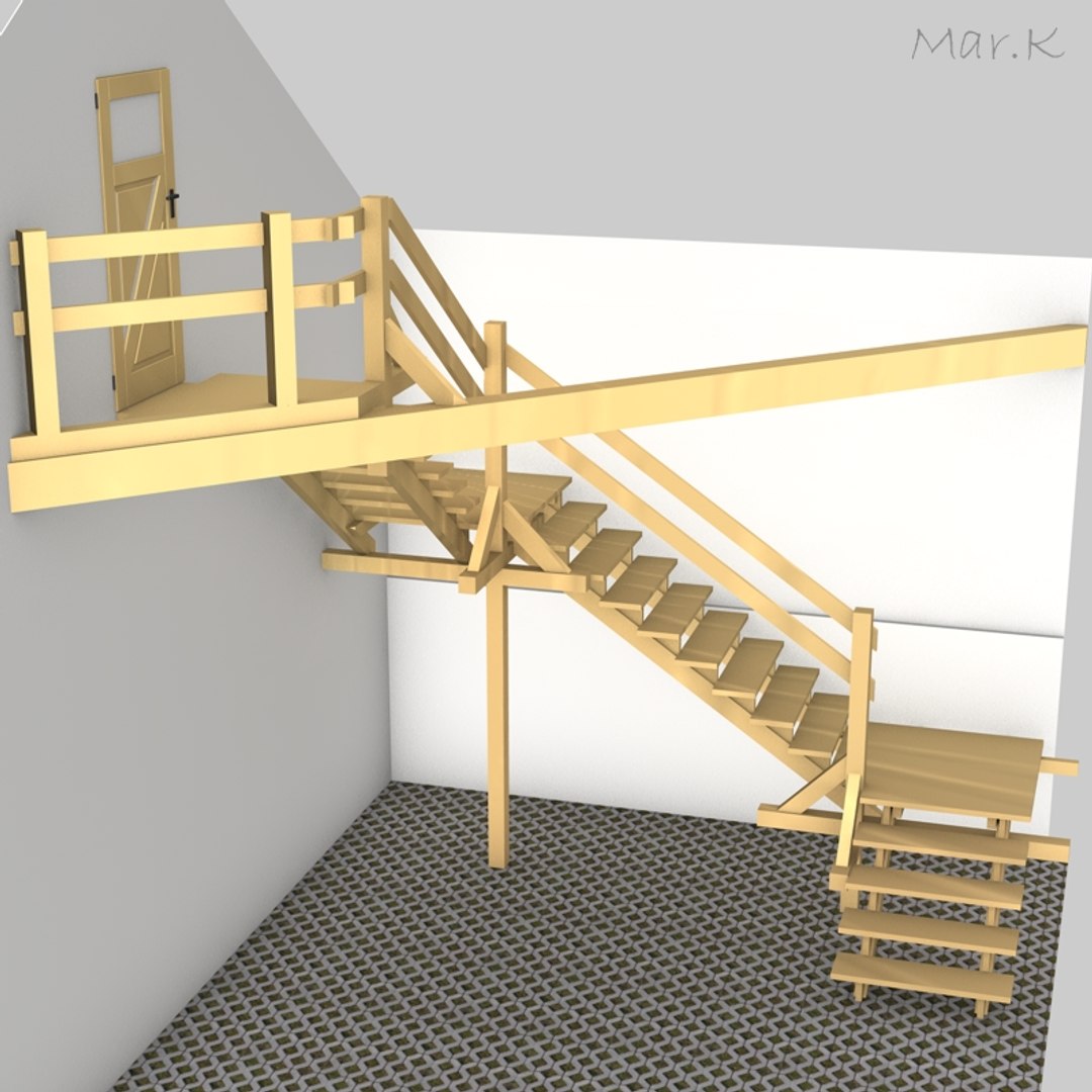 Outdoor Stairs 3d C4d