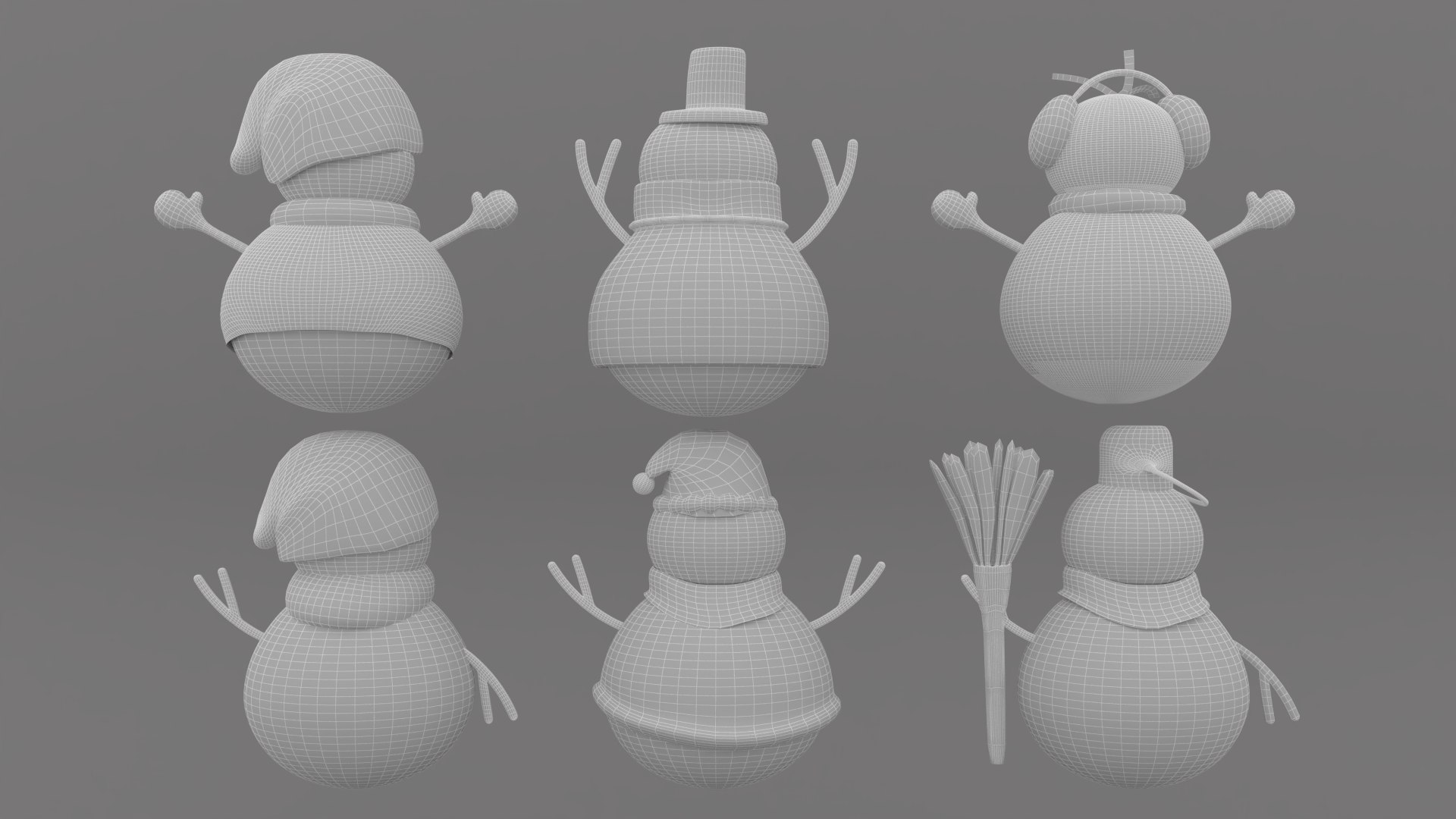 3D Snowmen Collections V002 - TurboSquid 2167794