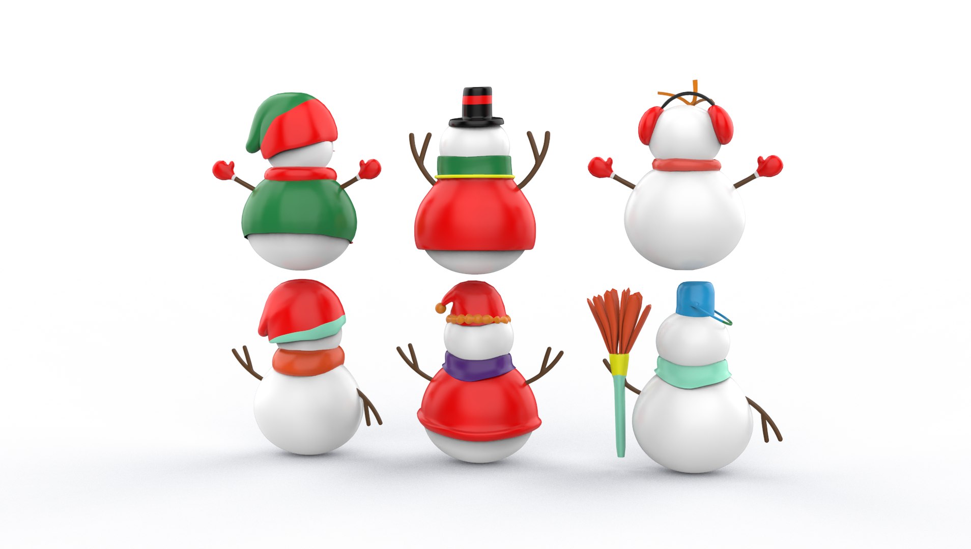 3D Snowmen collections v002 - TurboSquid 2167794